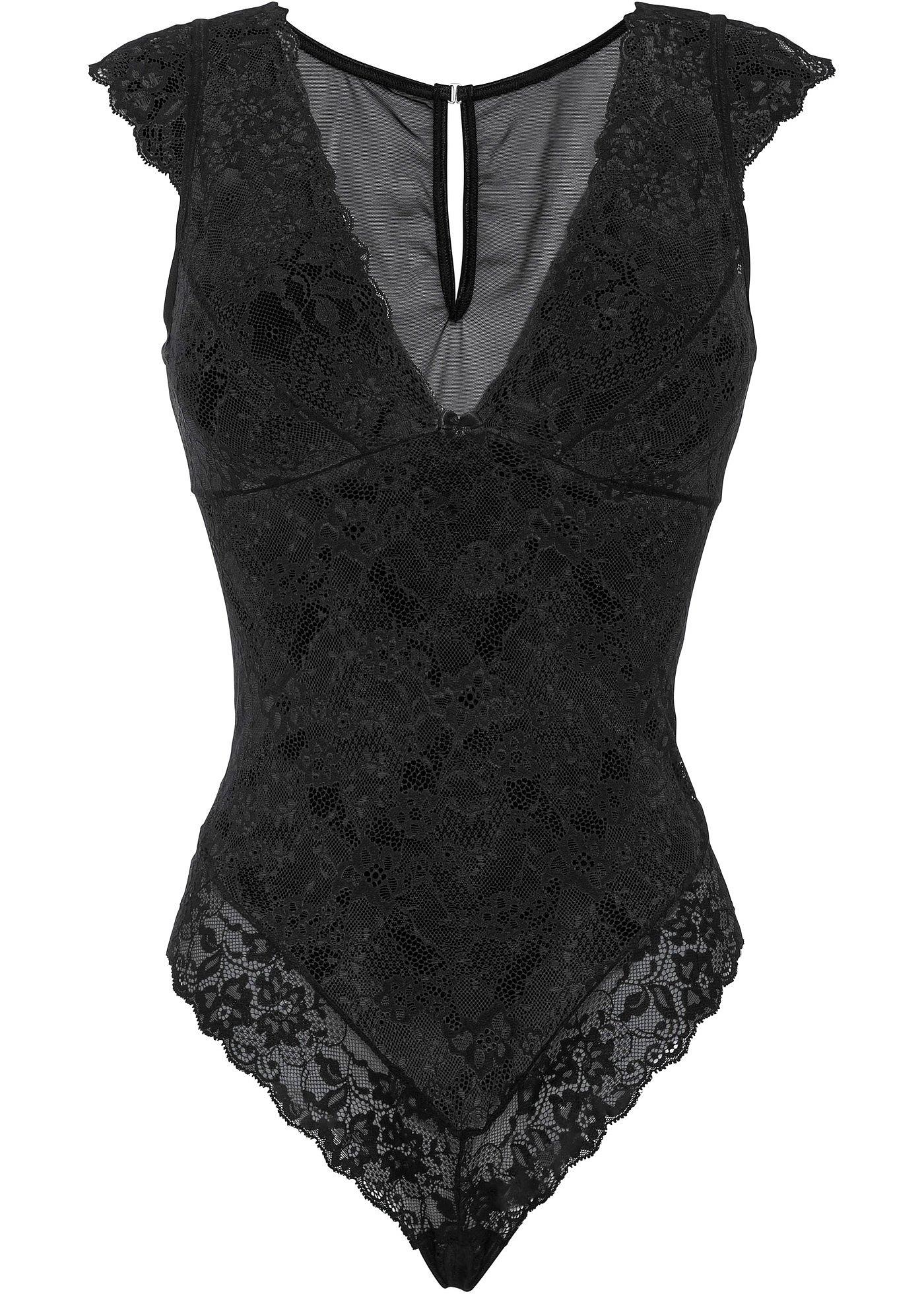 Sexy Body aus Spitze - schwarz