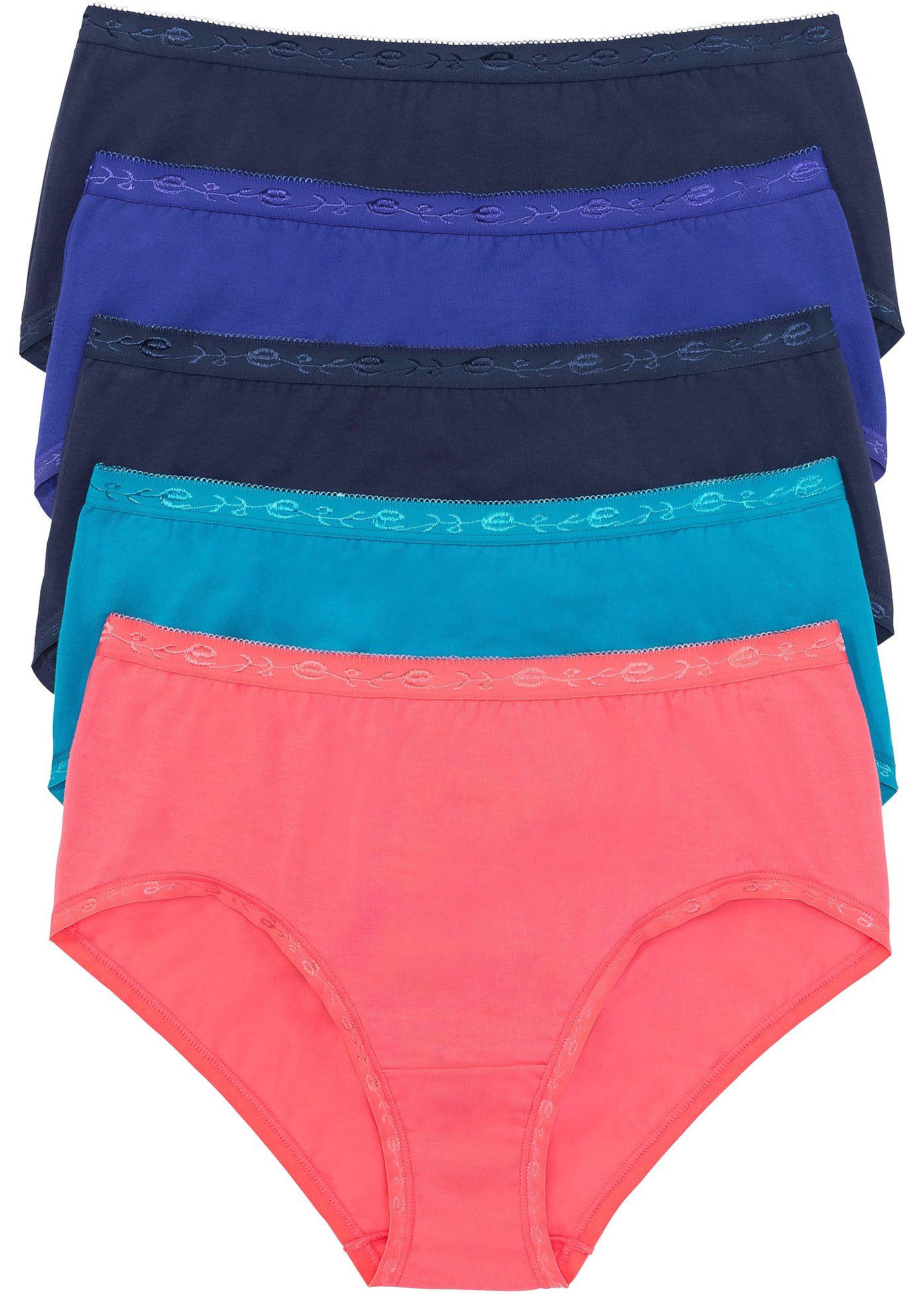 Ansprechender Slip mit hohem Bund - blau + hellpink + türkis