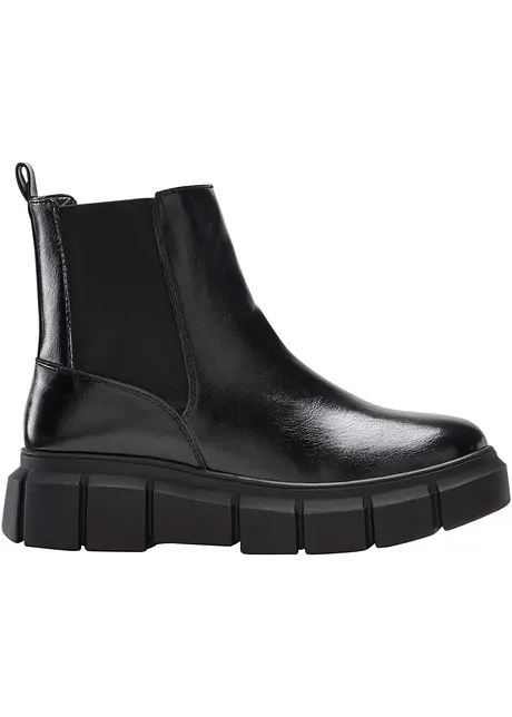 Schöner Chelsea Boot mit modischer Sohle - schwarz lack