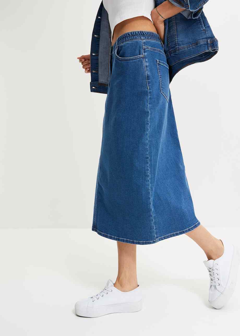 Zeitloser Stretch Jeansrock In A Linie Zeichnet Sich Durch Seine