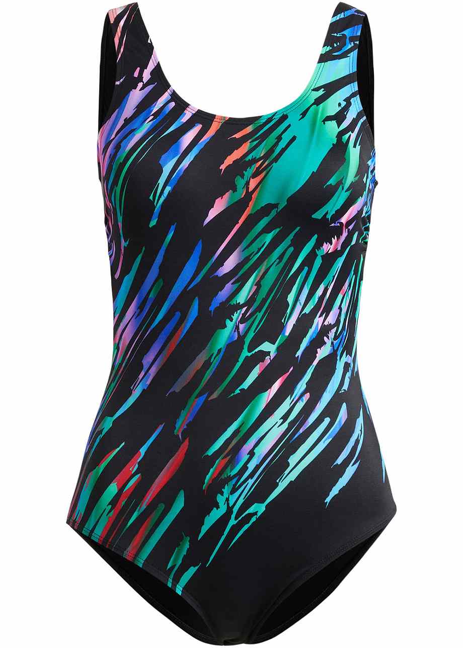 Joli maillot 1 pièce avec un imprimé original - noir
